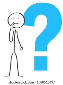 Stick Figure Blue Question Mark Stock Vector (Royalty Free) 1588515637 ...