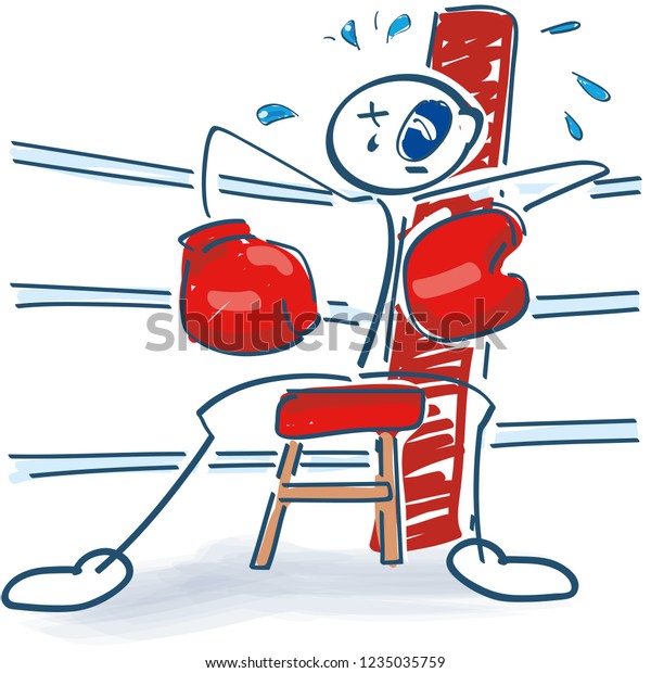 Stick Figure Boxer Corner Black Eye Stock Vector (Royalty Free ...