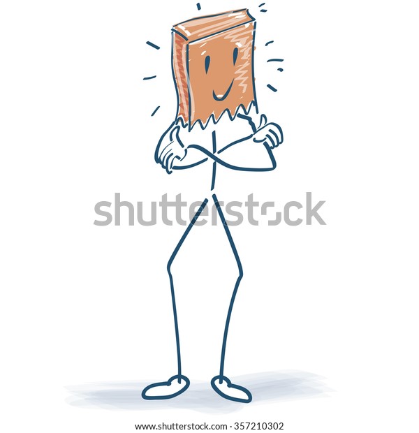 Stick Figure Brown Bag Over Head Stock Vector (Royalty Free) 357210302 ...