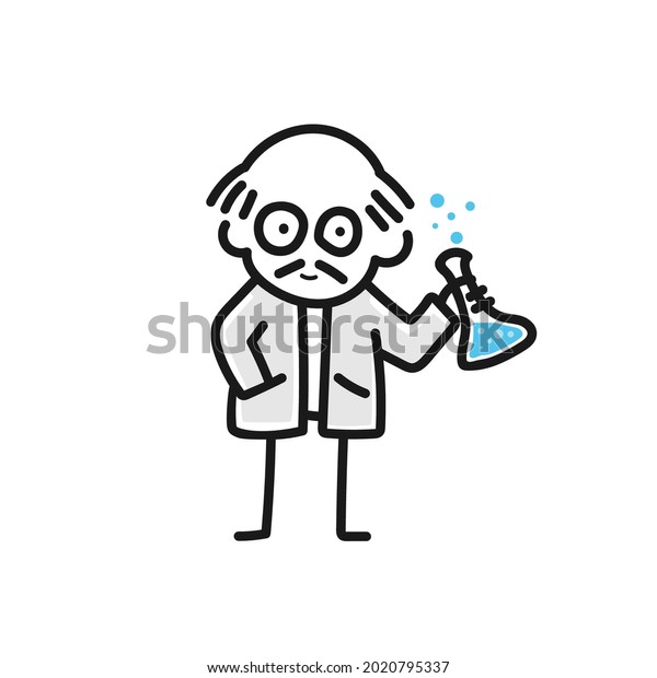 Stick Figure Cartoon Scientist Doing Experiments Stock Vector (Royalty ...