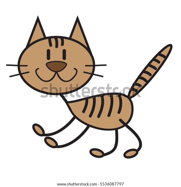 「Stick Figure Cat Vector Cartoon Illustration」のベクター画像素材（ロイヤリティフリー ...