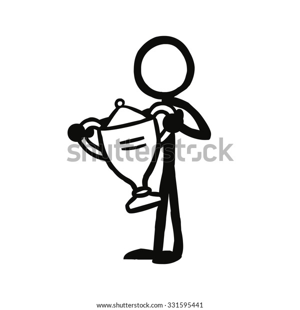 Stick Figure Celebration Cup Trophy Stock Vector (Royalty Free ...