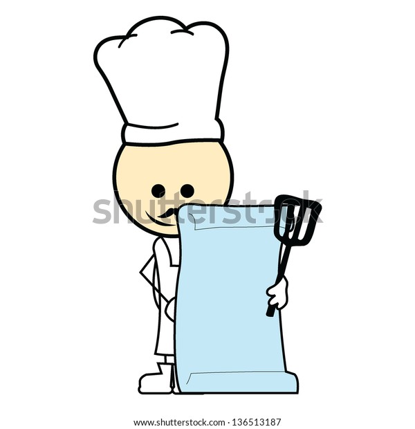 Stick Figure Chef Blan Scroll On Stock Vector (Royalty Free) 136513187 ...