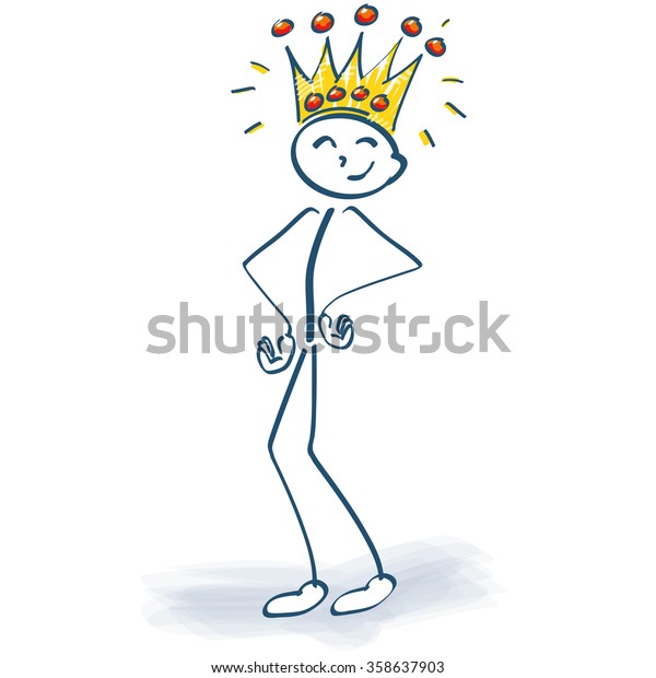 Stick Figure Crown Customer King Stock Vector (Royalty Free) 358637903