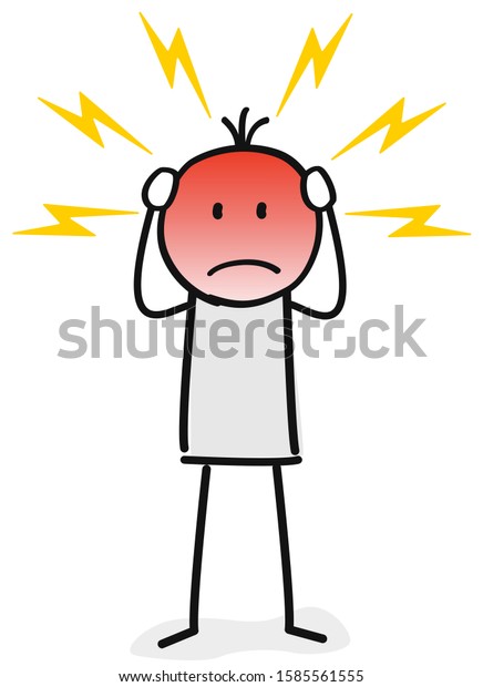 Stick Figure Extream Headache Stock Vector (Royalty Free) 1585561555 ...