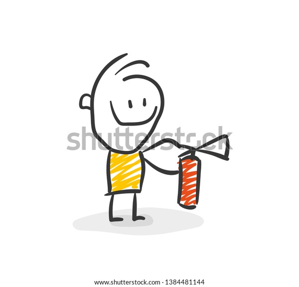 Stick Figure Fire Extinguisher Vector 스톡 벡터(로열티 프리) 1384481144 ...