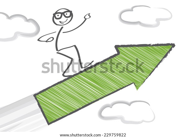 Stick Figure Flying Arrow Stock Vector (Royalty Free) 229759822
