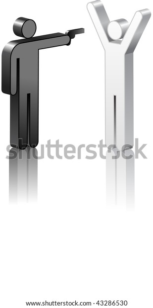 Stick Figure Hold Original Vector Illustration Stock Vector (Royalty ...