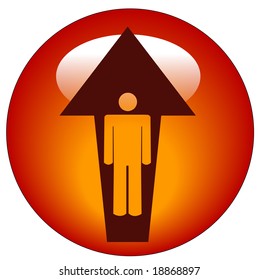 Stick Figure Inside Upward Directional Arrow Stock Vector (Royalty Free ...