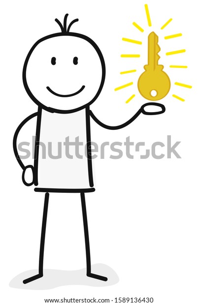 Stick Figure Key Stock Vector (Royalty Free) 1589136430 | Shutterstock