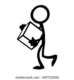 Stick Figure Lifting Storage 4: vector de stock (libre de regalías ...