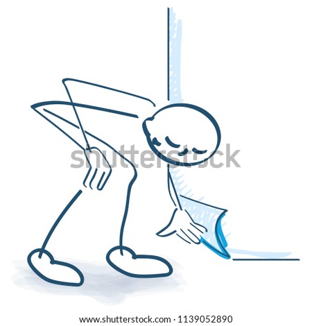 Stick Figure Looks Under Corner Stock Vector (Royalty Free) 1139052890 ...