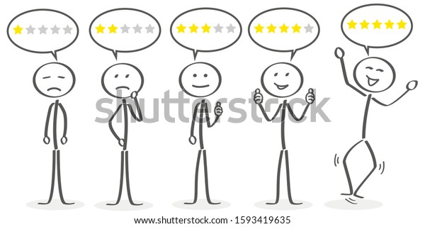 Stick Figure Make Star Rating 스톡 벡터(로열티 프리) 1593419635 | Shutterstock