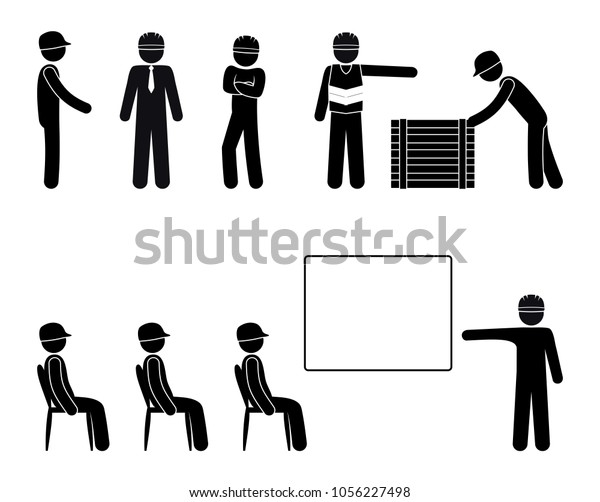 Stick Figure Man Builder Set Isolated Stock Vector (Royalty Free ...