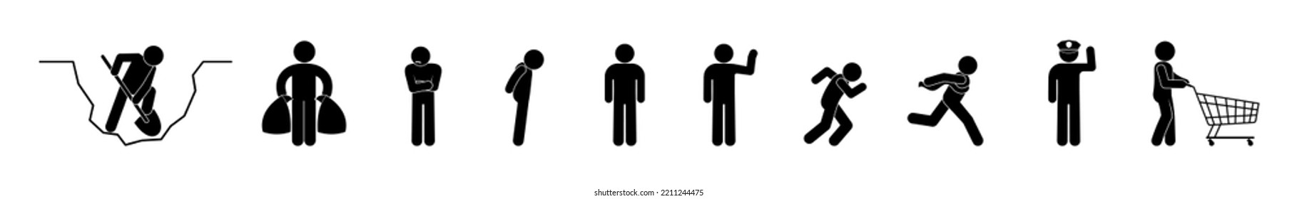 Stick Figure Man Icon People Walk Stock Vector (Royalty Free ... Stick Figure Man Icon People Walk Stock Vector (Royalty Free ...