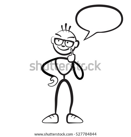 Stick Figure Man Reflection Speech Bubble Stock Vector (Royalty Free ...