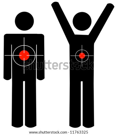 Stick Figure Man Targets Back Vector Stock Vector (Royalty Free ...
