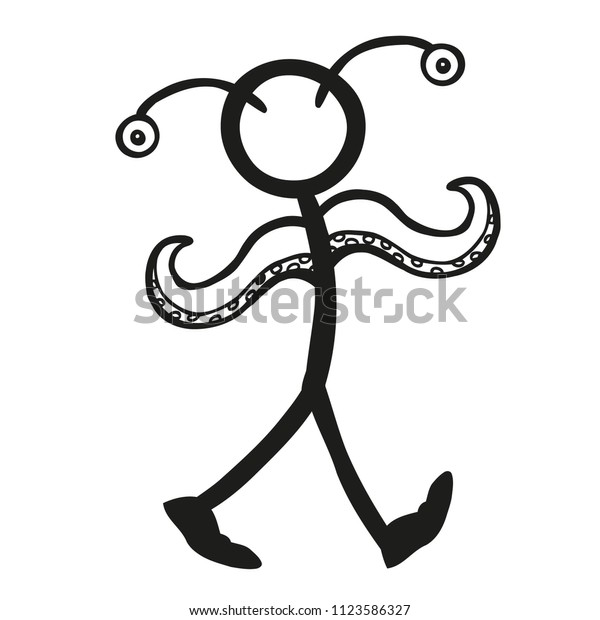 Stick Figure Monsters Octopus Man Stock Vector (Royalty Free ...
