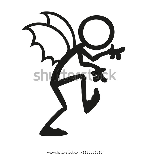 Stick Figure Monsters Vampire Stock Vector (Royalty Free) 1123586318