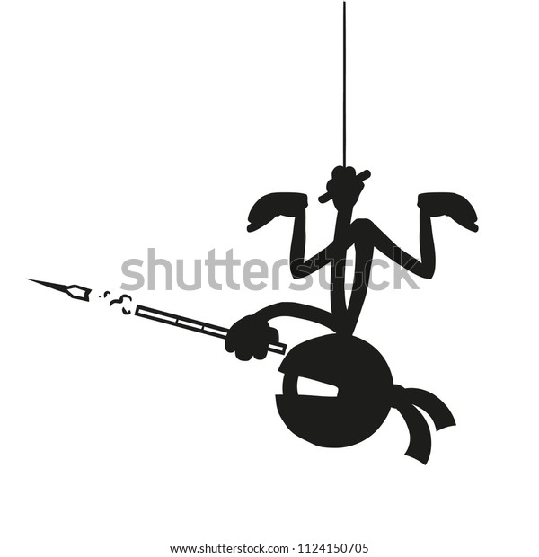 Stick Figure Ninja Blow Pipe Stock Vector (Royalty Free) 1124150705 ...