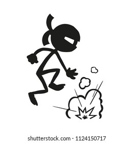 Stick Figure Ninja Explosive Stock Vector (Royalty Free) 1124150717