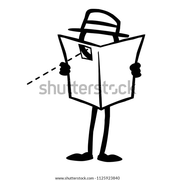 Stick Figure Observation Spy Stock Vector (Royalty Free) 1125923840 ...