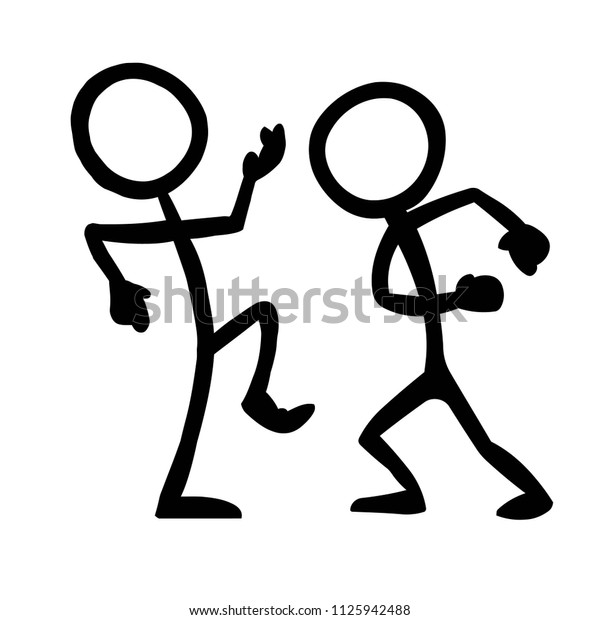 Stick Figure Party Dancing Stock Vector (Royalty Free) 1125942488 ...