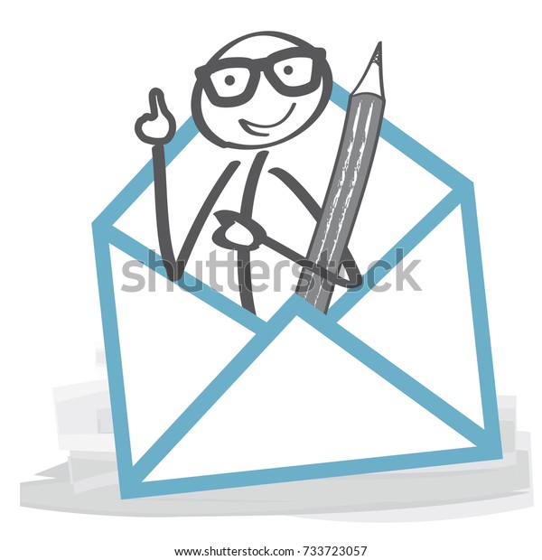 Stick Figure Pen Envelope Stock Vector (Royalty Free) 733723057 ...