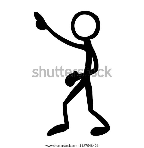 Stick Figure Pointing: vector de stock (libre de regalías) 1127548421 ...