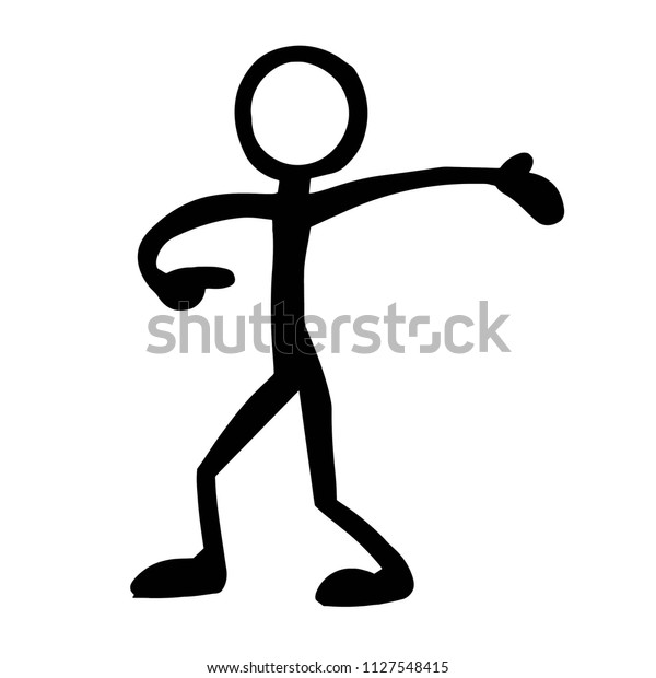 Stick Figure Pointing Me Stock Vector (Royalty Free) 1127548415