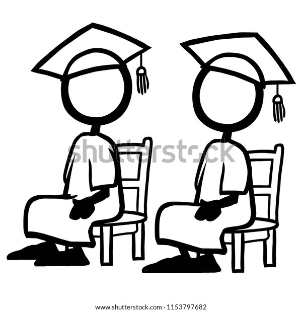 Stick Figure Qualification Graduates Stock Vector (Royalty Free) 1153797682