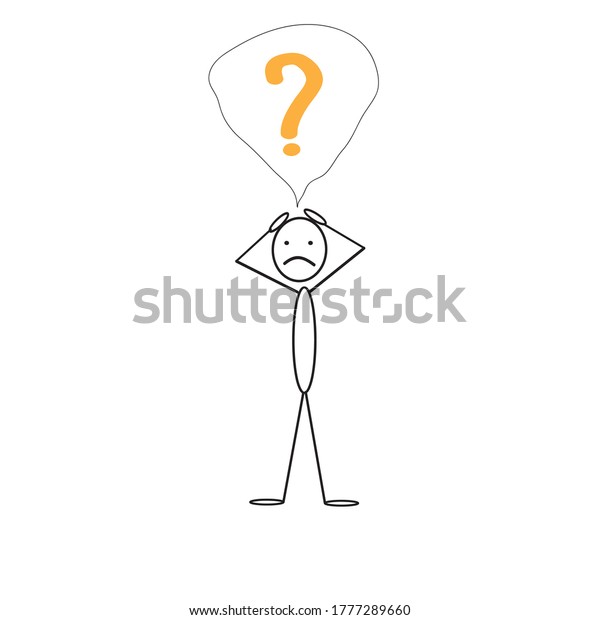 Stick Figure Question Mark Icon Look: vetor stock (livre de direitos ...