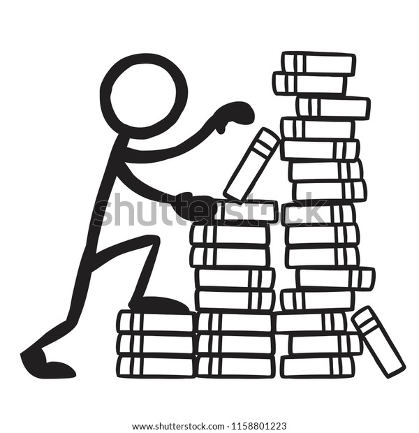 Stick Figure Reading Book Stack Stock Vector (Royalty Free) 1158801223 Stick Figure Reading Book Stack Stock Vector (Royalty Free) 1158801223