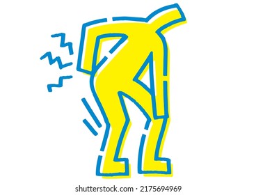 Stick Figure Sore Back Hand Drawn Stock Vector (Royalty Free ...