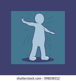 Stick Figure Spread Arms Stock Vector (Royalty Free) 384472537