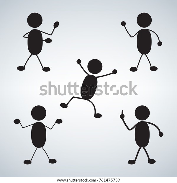 Stick Figure Standing Position Posing Person Stock-vektor (royaltyfri ...