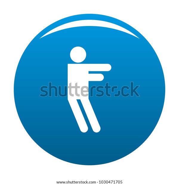 Stick Figure Stickman Icon Vector Blue Stock Vector (Royalty Free ...