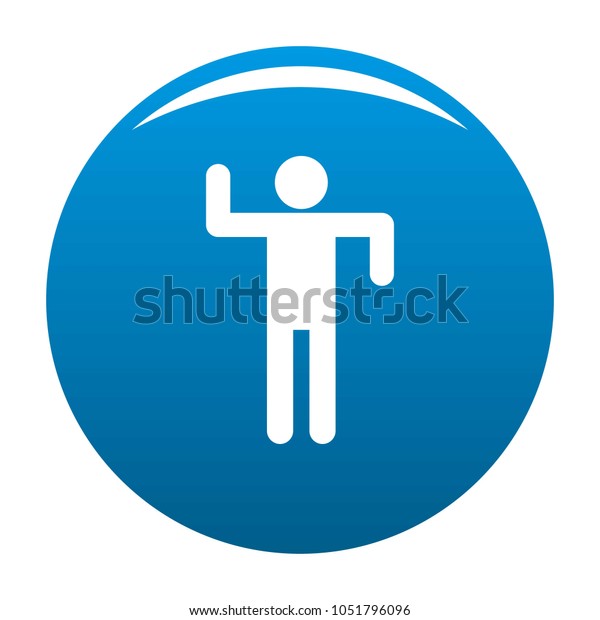 Stick Figure Stickman Icon Vector Blue Stock Vector (Royalty Free ...