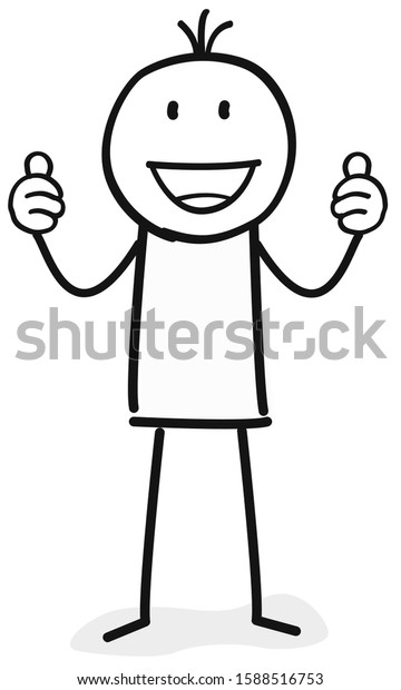 Stick Figure Two Thumbs: vector de stock (libre de regalías) 1588516753 ...