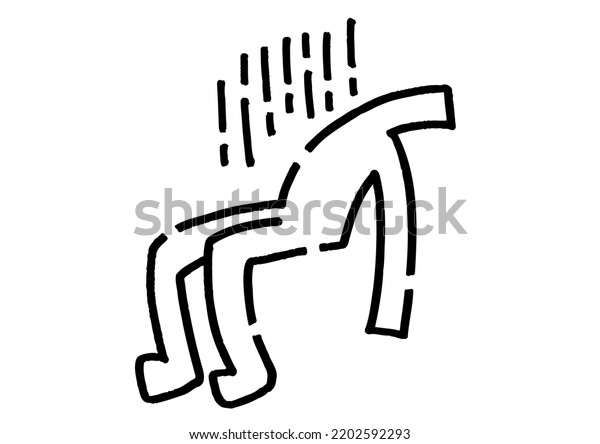 Stick Figure Weak Leaning Back His Stock Vector (Royalty Free ...