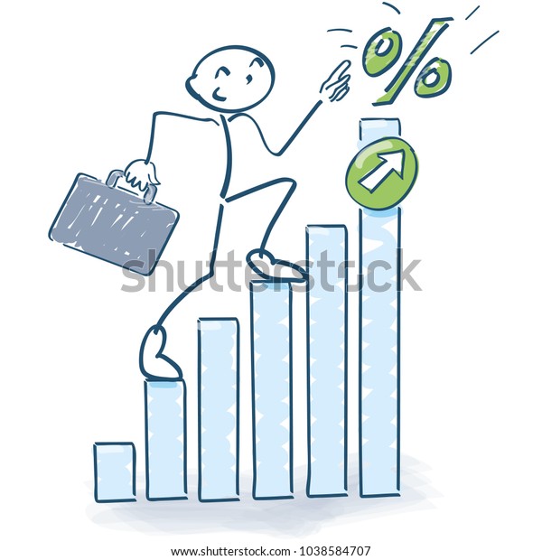 Stick Figures Bar Graph Goes Percentages Stock Vector (Royalty Free ...