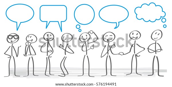 Stick Figures Dialog Speech Bubbles Stock Vector (Royalty Free) 576194491