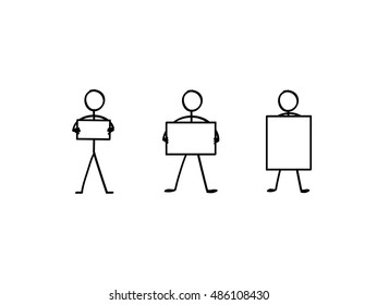 Stick Figure Empty Sign Plate Stock Vector (Royalty Free) 486108442 ...