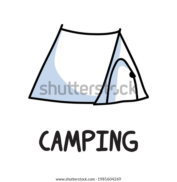 Stick Figures Icon Camping Tent Vacation Stock Vector (Royalty Free ...