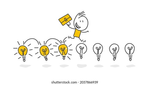Stick Figures Man Thinking Problem Solving Stock Vector (Royalty Free ...