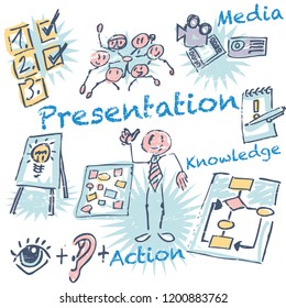Stick Figures Presentation Stock Vector (Royalty Free) 1200883762 ...