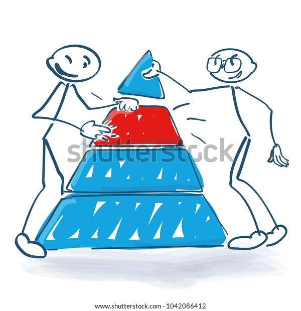 Stick Figures Pyramid Important Intermediate Piece: vector de stock ...