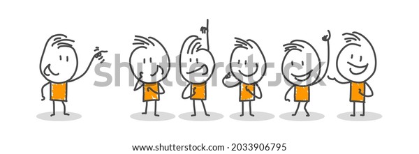 Stick Figures Team Leader Makes Choices Stock Vector (Royalty Free ...
