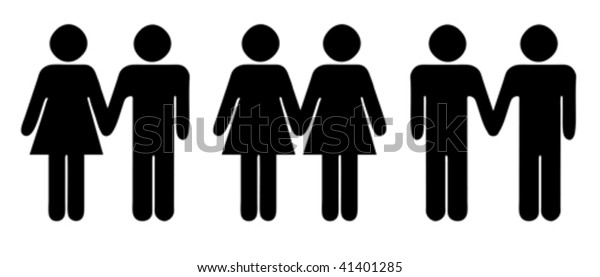 Stick Figures Vector Symbols Different Relationship Stock Vector ...