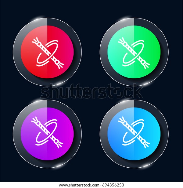 Stick Four Color Glass Button Ui Stock Vector Royalty Free 694356253